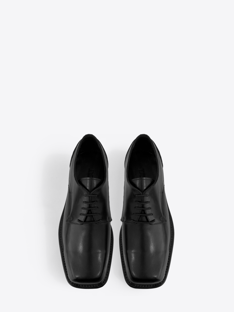 CHUNKY DERBY SHOES WITH SQUARE TOE IN BLACK LEATHER - TMS221102 - TARMOR