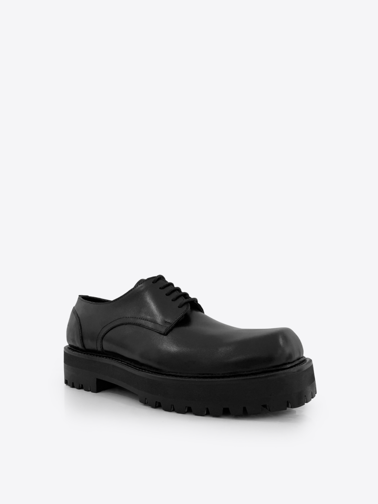 CHUNKY DERBY SHOES WITH SQUARE TOE IN BLACK LEATHER - TMS221102 - TARMOR